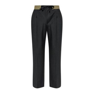 Dolce & Gabbana Homme, Pantalons, Noir, Taille: L Pantalon en laine avec cordon de serrage &agrave; la taille