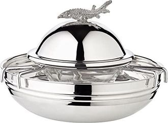 Edzard Bol &agrave; caviar Stor en acier inoxydable avec insert en verre (diam&egrave;tre 17,5 cm, hauteur 12,5 cm)