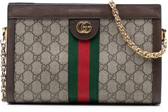 Gucci Hobo Bags - Small GG Supreme Web Ophidia Chain Crossbody - Gr. unisize - in Braun - f&uuml;r Damen