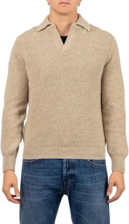 Gran Sasso Polo &agrave; manches longues - Homme - Pulls - Beige - Taille: M