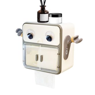 Generico Wandhalter f&uuml;r Tissue-Box, dekorativer Halter f&uuml;r Papierrollen, moderner Spender, platzsparend, staubdicht, mit Saugn&auml;pfen f&uuml;r Bad, K&uuml;che, Haus, Hotel