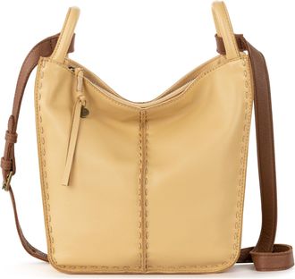 The Sak Los Feliz Umhängetasche aus Leder, groß, gefütterte Geldbörse mit verstellbarem Schultergurt, Buttercup, Medium