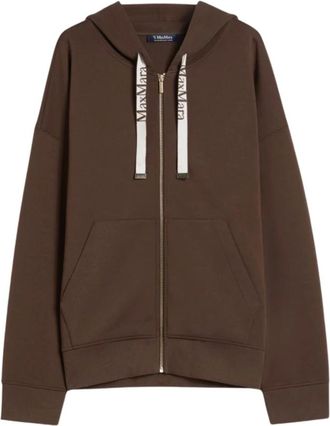 Max Mara Femme, Sweatshirts et sweats &agrave; capuche, Brun, Taille: 36 FR Zip-throughs