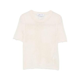Re/Done Besticktes distressed T-Shirt - - Knitwear - Damen - Beige - S