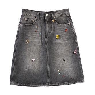 Marc Jacobs Stone Washed A-Linienrock mit Charms - - Skirts - Damen - Grau - W30