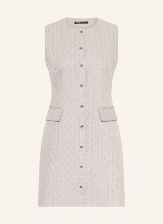 Maje Kleid Mit Schmucksteinen grau