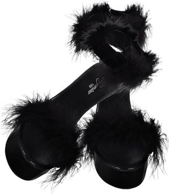 BESTONZON JOINPAYA Sandales &agrave; Talons Fins pour Femmes Talons Aiguille 41 Noir Plateforme R&eacute;sistante Antid&eacute;rapante Sandales D&Eacute;t&eacute; Chaussures &Eacute;l&eacute;gantes pour Sortie