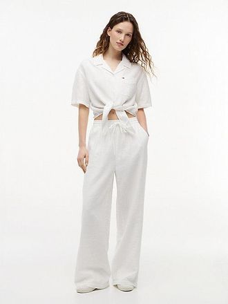 Tommy Hilfiger Pantalon ample &agrave; texture froiss&eacute;e