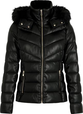 Morgan Damen-Daunenjacke mit Kapuze, Schwarz, Gr&ouml;&szlig;e 36