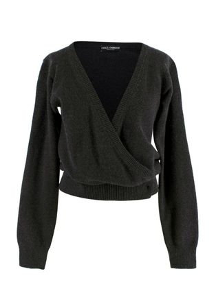 Dolce & Gabbana Grey Cashmere Wrap Jumper Size XS