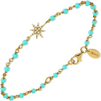 OrusBijoux Bracelet Argent Dor&eacute; &eacute;toile Zirconium Blanc Et Pierres