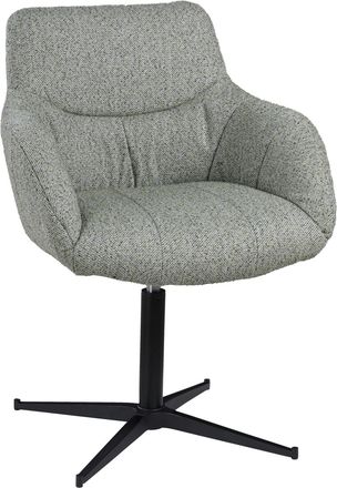 Novel Armlehnstuhl, Gr&uuml;n, Schwarz, Metall, Textil, Rundrohr, Drehkreuz, 63x85x66 cm, Stoffauswahl, Sitzfl&auml;che 360&deg; drehbar, Esszimmer, St&uuml;hle, Esszimmerst&uuml;h