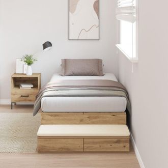 vidaXL Bett mit Stauraum mit T&uuml;r Artisan-Eiche 236.5 x 100 x 31.5 cm vidaXL