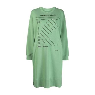 Maison Margiela Femme, Robes, Vert, Taille: 42 FR Robe Midi &agrave; Fente Lat&eacute;rale