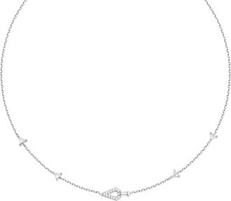 Ania Haie Sunshine Chaser Collier satellite géométrique pour femme en argent sterling 925, orné de 18 zircons, longueur : 40 cm + rallonge de 5 cm, emballage ca