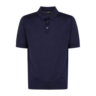 Dolce & Gabbana Polo-Pullover kurz&auml;rmlig - - Tops - Herren - Blau - 3XL
