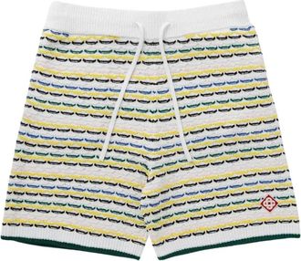 Casablanca Homme, Shorts, Blanc, Taille: M Tuck Stitch Shorts