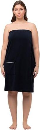 Ulla Popken Bademantel mit Reißverschluss_816506 Peignoir avec Zip, Nachtblau, 58-64 Femme