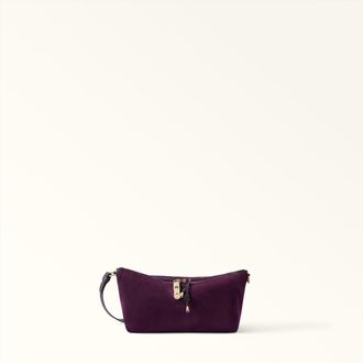 Furla Debby Schultertasche Xl Toni Winter Bloom Violett Wildleder + Sidney-kalbsleder Damen