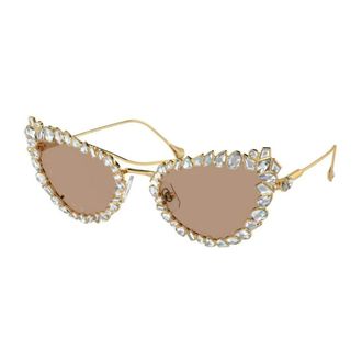 Swarovski Femme, Accessoires, Jaune, Taille: 56 MM Lunettes de soleil oeil de chat