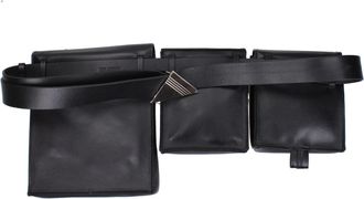 The Attico Leather Multi-Compartment Belt Bag - Black