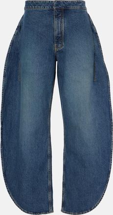 Alaia Ala&iuml;a High-Rise Barrel Jeans Petal