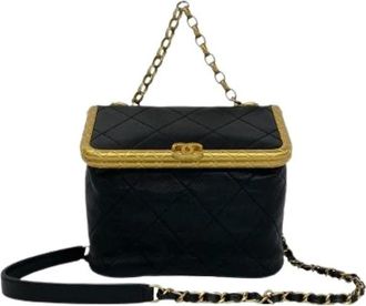 Chanel Sac &agrave; bandouli&egrave;re 2 en 1 Pre-owned en cuir dagneau matelass&eacute; - Femme - Pre-owned - Noir - Taille: ONE Size