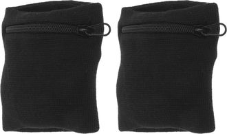 UPKOCH 2 Stück Schweißabsorbierendes Sport Armband mit Reißverschlusstasche für Schlüssel und Münzen Atmungsaktives Handgelenk Wallet für Laufen und Fitness 