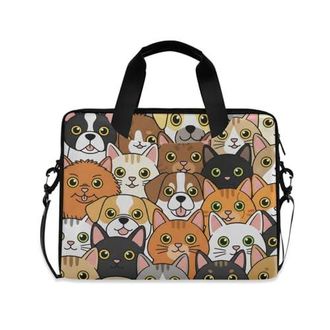 Alaza Sac pour ordinateur portable de 40,6 à 15,6 pouces avec visages danimaux colorés pour ordinateur portable de 40,6 à 15,6 pouces, sacoche pour ordinate