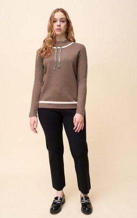 Passioni Strickpullover Sweatshirt mit glitzernden Zuglaschen