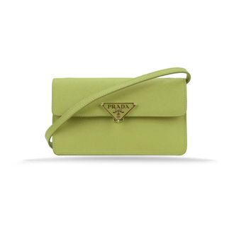 Prada Triangle Logo Schultertasche - - Bags - Damen - Gr&uuml;n - ONE SIZE