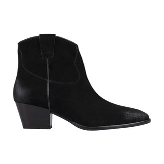Ash Ash, Femme, Chaussures, Noir, Taille: 37 EU Bottines en Daim Noir avec Talon de 5cm