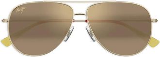 Maui Jim lunettes de soleil Hauoli &agrave; verres miroit&eacute;s - Or