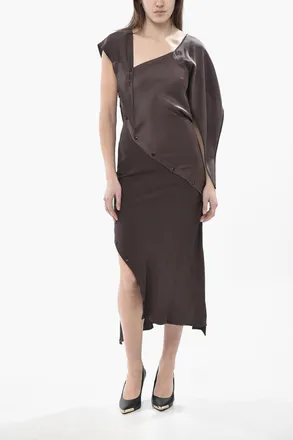 SETCHU Satin-Kleid mit Knopfdetails Setchu