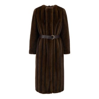 Max Mara Femme, Manteaux, Brun, Taille: 38 FR Manteau Ceintur&eacute;
