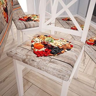 Petti Artigiani Italiani Stuhlkissen, für Küche, 4 Punkte, Set mit 6 Stück Set da 6 Frutta Secca