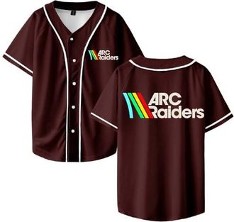Generic Arc Raiders 2025 Merch Maillot de baseball col en V unisexe à manches courtes, marron, XXS