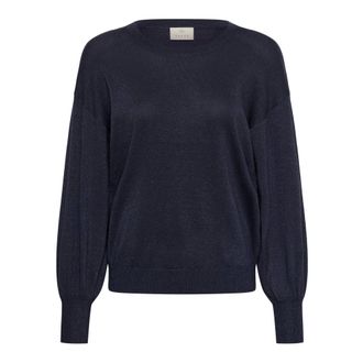 Kaffe Maille &agrave; col rond - Femme - Pulls - Bleu - Taille: 38 FR