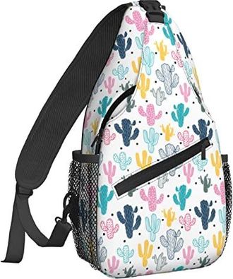 Generic Cactus Color&eacute; Sac Poitrine Multifonctionnel Sacoche Epaule Antivol Sac Banane Pour Shopping Sport Camping