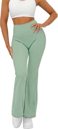 OZONEE Damen Schlag Leggings Schlaghose Flared Leggins Bootcut Yoga Yogahose Lang Sportleggings Baumwolle Blickdicht High Waist Hüfthoch Hohe Taille 777/3240