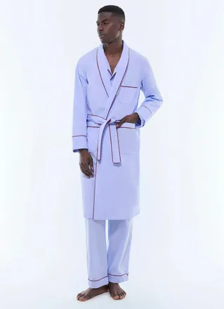 Fursac Robe de chambre en popeline de coton - Taille L - Homme