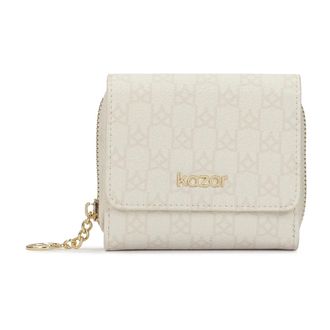 Kazar Femme, Accessoires, Blanc, Taille: ONE Size Petit portefeuille en cuir l&eacute;ger d&eacute;cor&eacute;