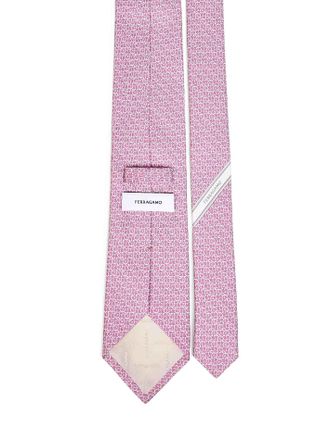 Ferragamo Mens Silk Tie Cerchio Pink Ties & Bow