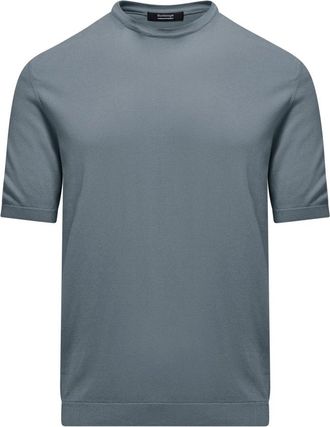 Bomboogie Homme, Pulls, Bleu, Taille: S Faded Stocking Stitch Short Sleeve Crew Neck Pullover