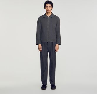Sandro Cardigan zipp&eacute; en maille
