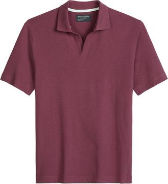 Marc O'Polo Strick-Poloshirt mit Variokragen und Leinenanteil, Regular FIt in