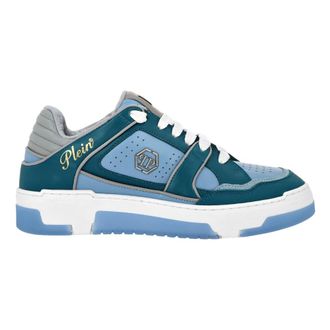 Philipp Plein unisex, Chaussures, Bleu, Taille: 37 EU Hexagon Lo-Top Baskets