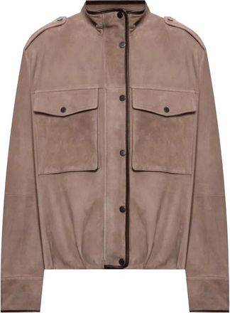 Brunello Cucinelli Blouson En Cuir - Marron