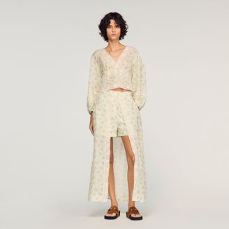 Sandro Top court &agrave; imprim&eacute; fleurs