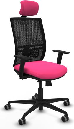 Piqueras y Crespo B&uuml;rostuhl in Rosa, 1D-Armlehnen, h&ouml;henverstellbare Lendenwirbelst&uuml;tze und h&ouml;henverstellbares Kopfteil, ausgestattet mit Syncro/Traslack und Schneidesc